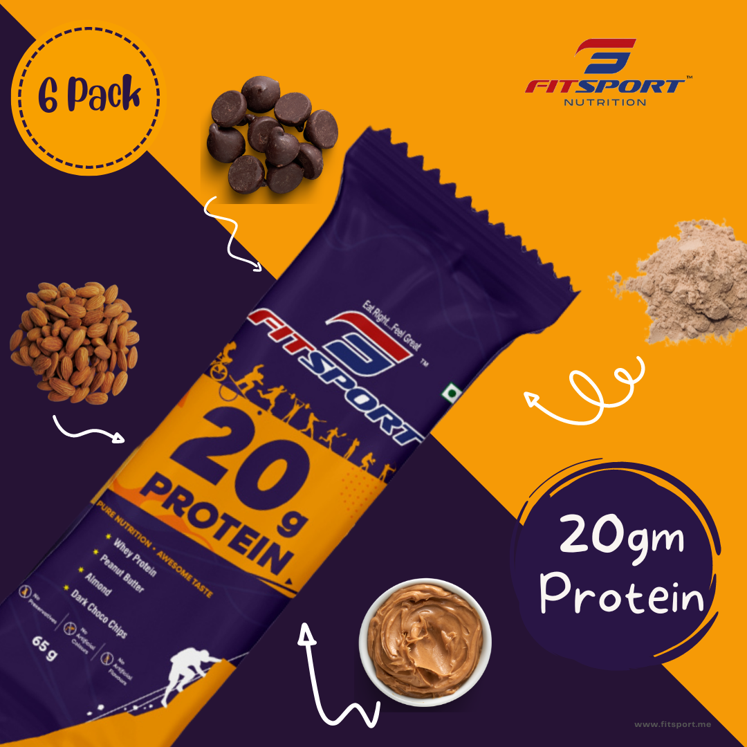 Buy FitSport 20g Protein Bar - 6Pack | Pre-Post Workout Essential ...